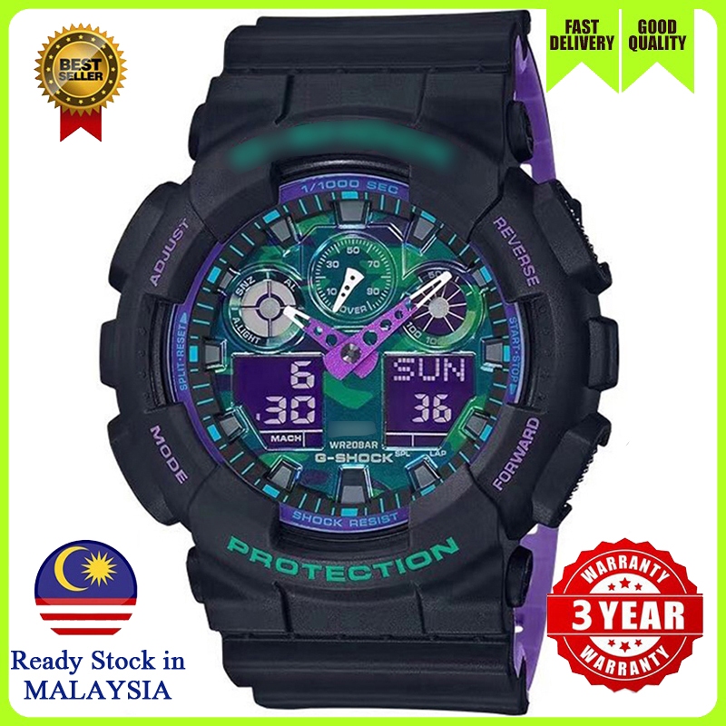 🔥Malaysia Ready Stock🔥 G-Shock Ga100 Ga110 Blue pointer Men Sport ...