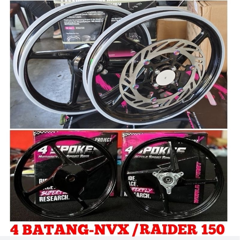 SUPERFLY PROJECT X SPORT RIM 4 BATANG SUZUKI RAIDER150 AVANTIZ VARIO ...