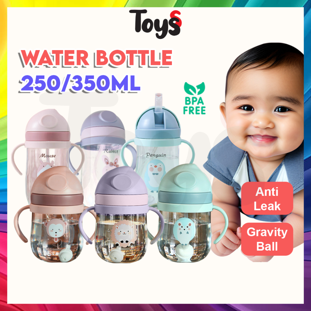 🔥Toyss Baby Drinking Bottle Kids Water Bottle with Straw 250ml Training ...