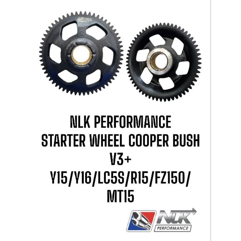 NLK Starter Wheel Black Edition Cooper Bush (V3+) Y15/Y16/FZ/5S/MT15 ...