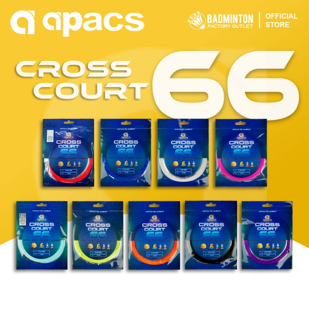APACS Cross Court 66 Badminton String-0.66mm , JAPAN FILAMENT ...