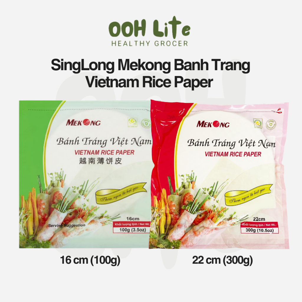 Mekong Banh Trang Vietnam Rice Paper 100g (Popiah Wrap 16 cm/22cm) [Low ...
