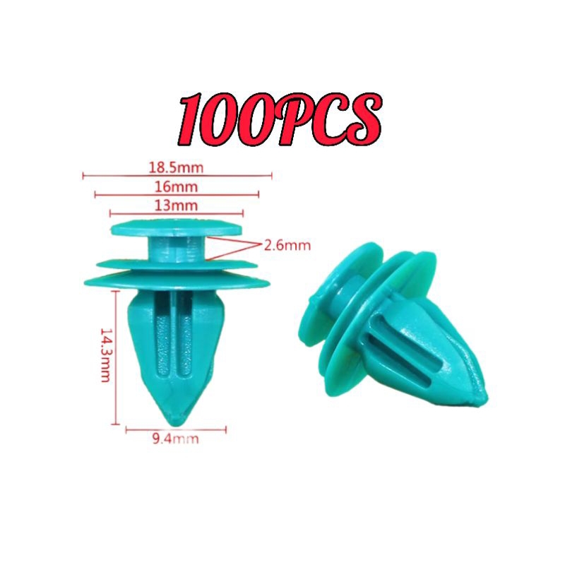100PCS 9mm Hole Car Plastic Rivet Door Trim Retainer Clip | Shopee Malaysia