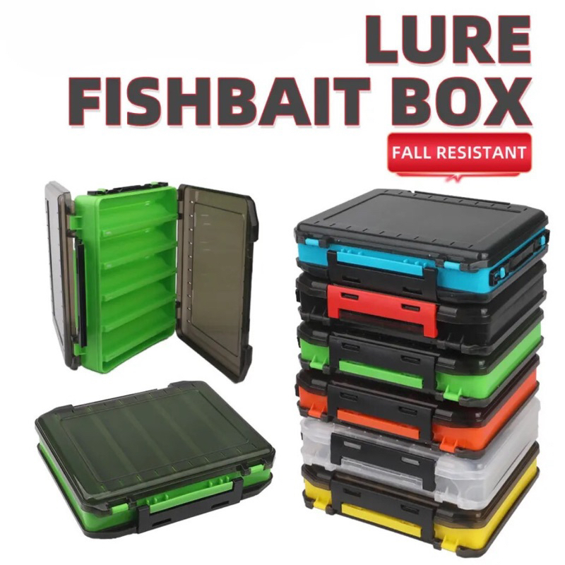 【KTE】Double Sided Tackle Box Lures Box Pancing Kotak Gewang Kotak Mancing Bekas Fishing Box ...