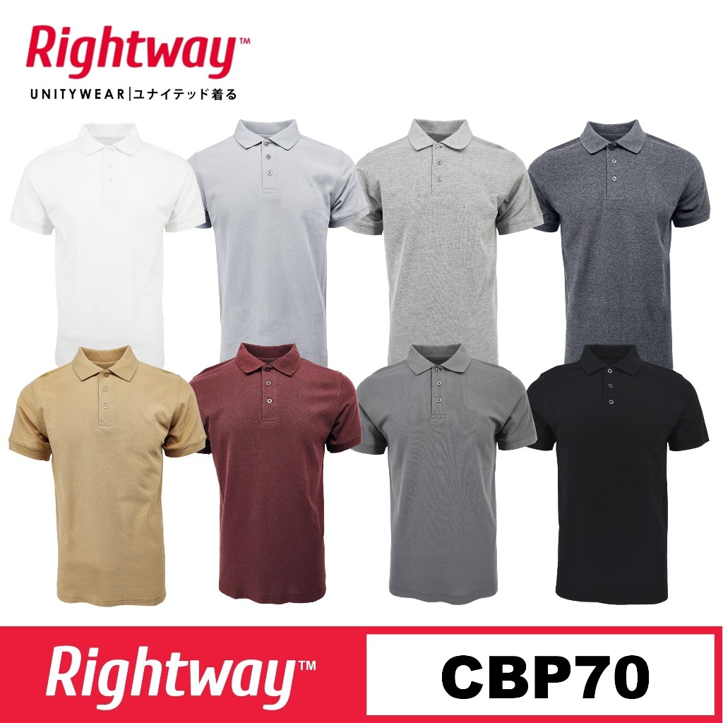 【PREMIUM】 RIGHTWAY Cotton Blend Polo Short Sleeve Collar T Shirt Men ...