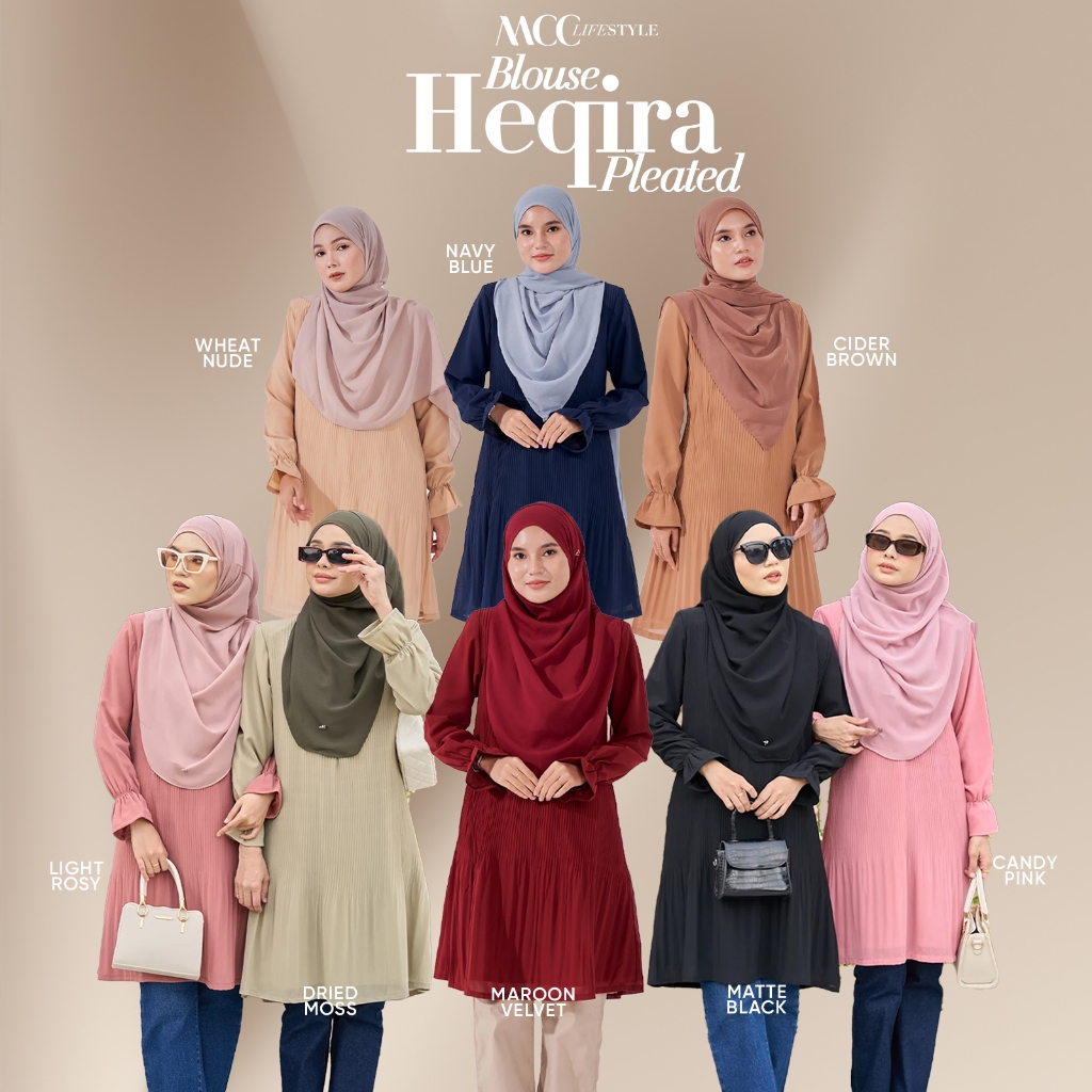 MCC Lifestyle Blouse Pleated Heqira Ironless Casual Terkini Fashion ...