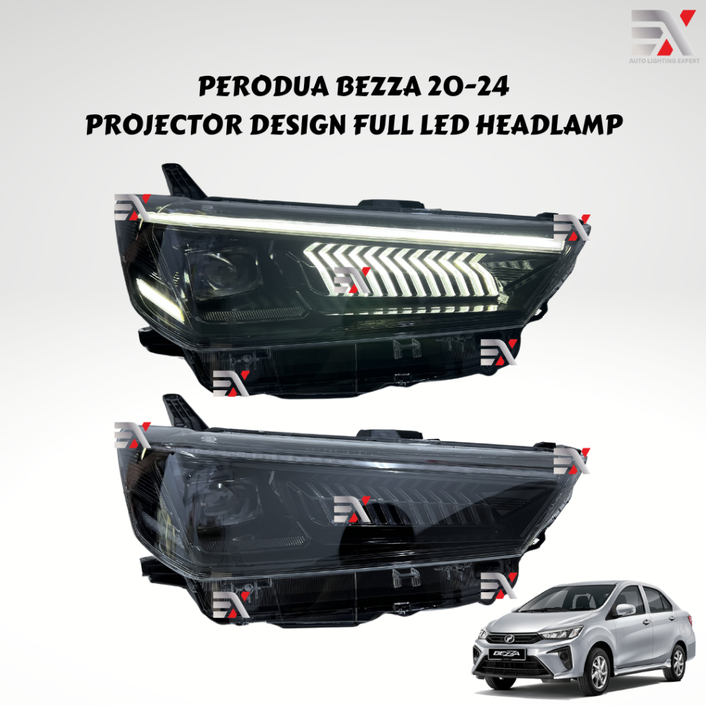 PERODUA BEZZA 20-23 LED HEADLAMP - PROJECTOR DESIGN | Shopee Malaysia