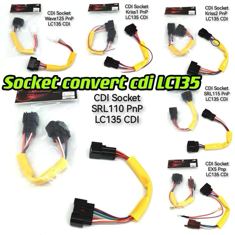 CDI SOCKET CONVERT TO CDI LC135 WIRE CDI MASUK CDI LC135 EX5 DREAM ...
