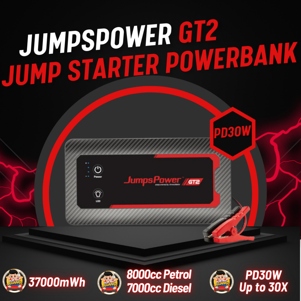 Jumpspower GT2 Car Starter Power Bank Jump Starter 37000mWh PD30X Power ...