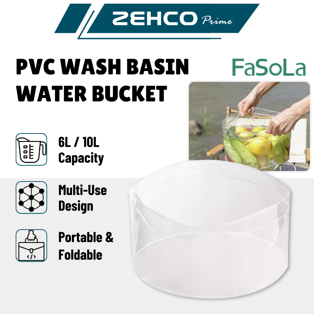 FaSoLa Travel Wash Basin Portable Water Bucket PVC Material Foldable ...
