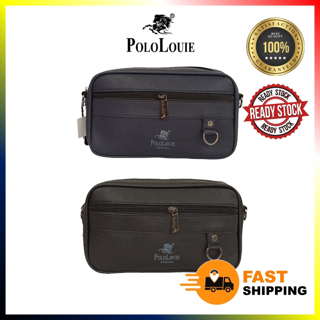 POLO LOUIE ORIGINAL HIGH QUALITY LEATHER LUXURY SLING BAG MEN BEG ...
