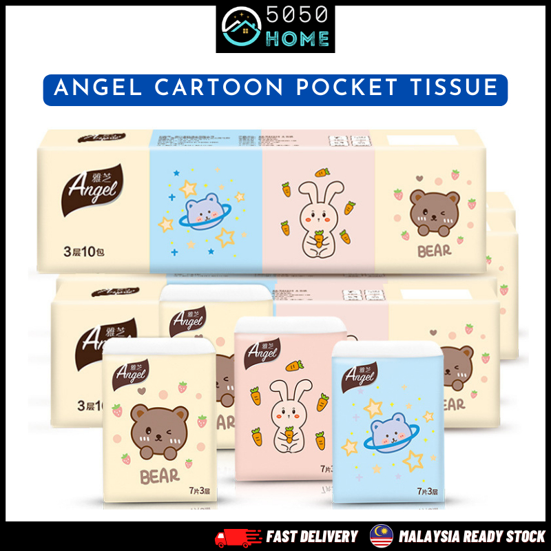 5050HOME Angel Cartoon Pocket Tissue (1 small per pack) Soft Facial ...