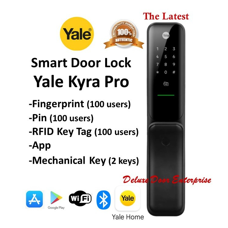 Original Yale Kyra Pro Smart Door Lock / Pull Push Smart Lock / Digital ...