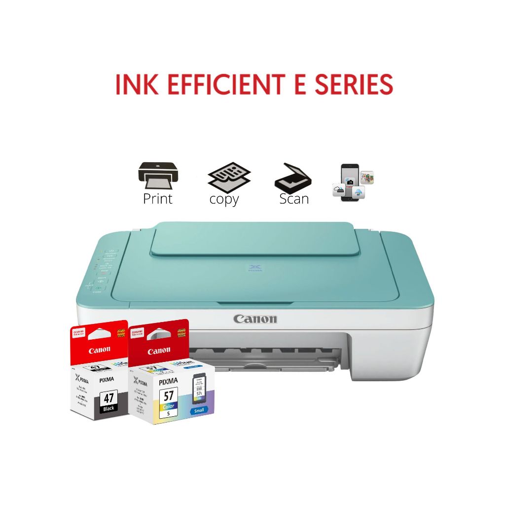 CANON PIXMA E470 (Green-White) AIO ALL IN ONE WIFI PRINTER (Print/ Scan ...