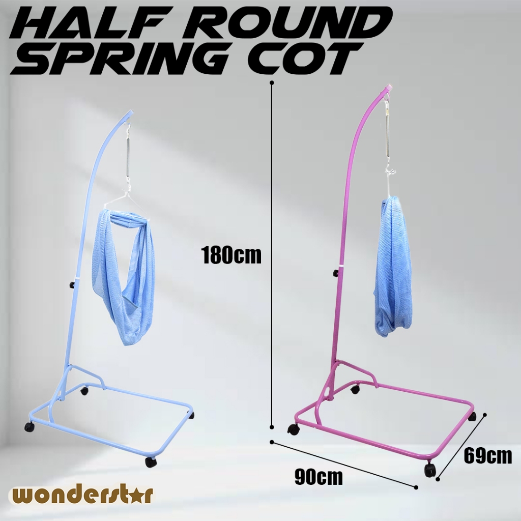 MAS BABY HALF ROUND BABY SPRING COT FULL SET / BUAIAN BAYI RANGKA BESI ...