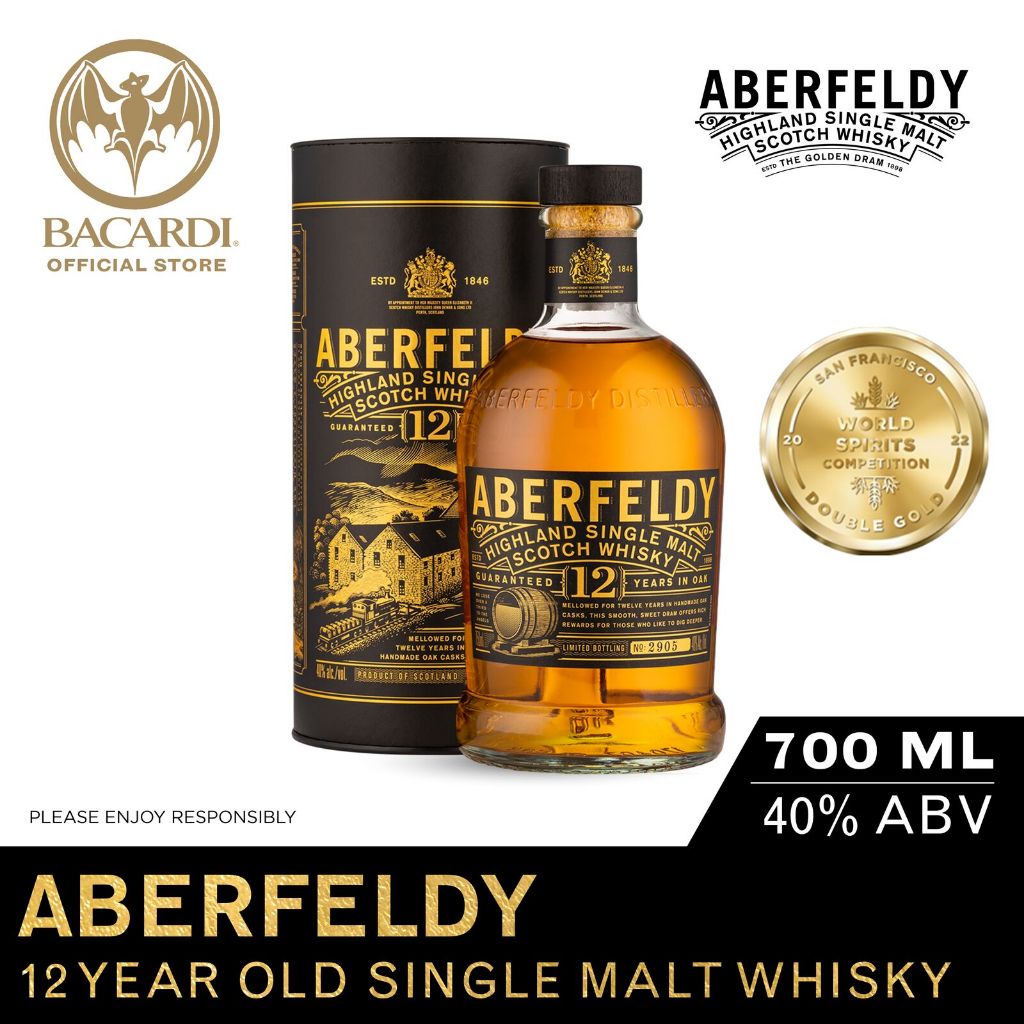 Aberfeldy 12 Year Old Single Malt Scotch Whisky - 700ml / 70cl, 40% ABV ...
