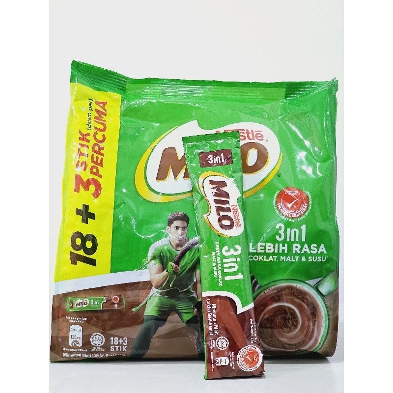 MILO Active-Go 3 in 1 Chocolate Malt Drink (1 stick) | Shopee Malaysia