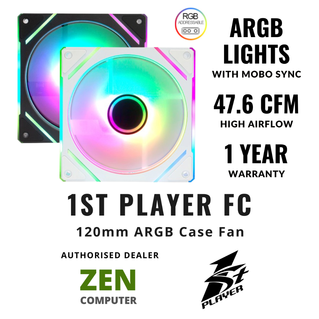 # 1ST PLAYER™ FC Series + Fan Hub | 120mm ARGB Case Fans # | Shopee ...