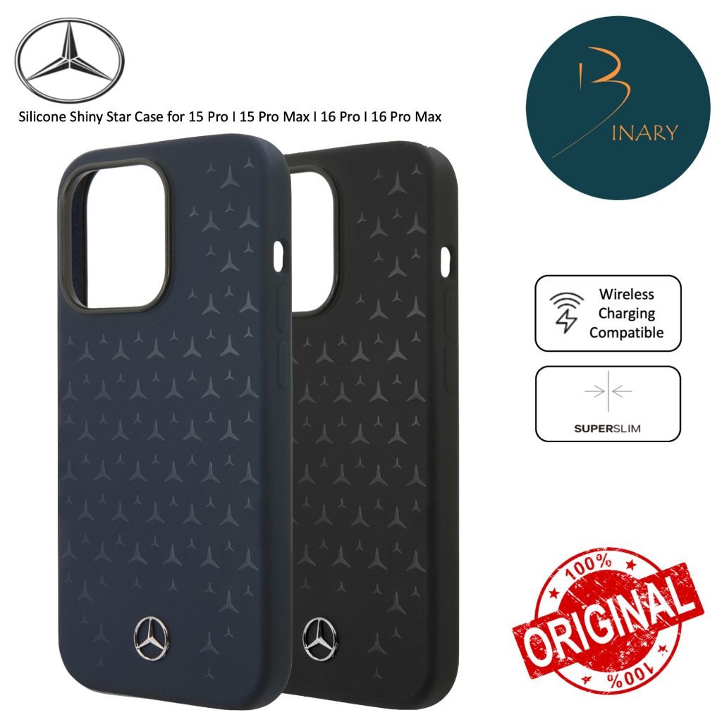 Mercedes-Benz Liquid Silicone Shiny Star Pattern Case for iPhone 15 ...