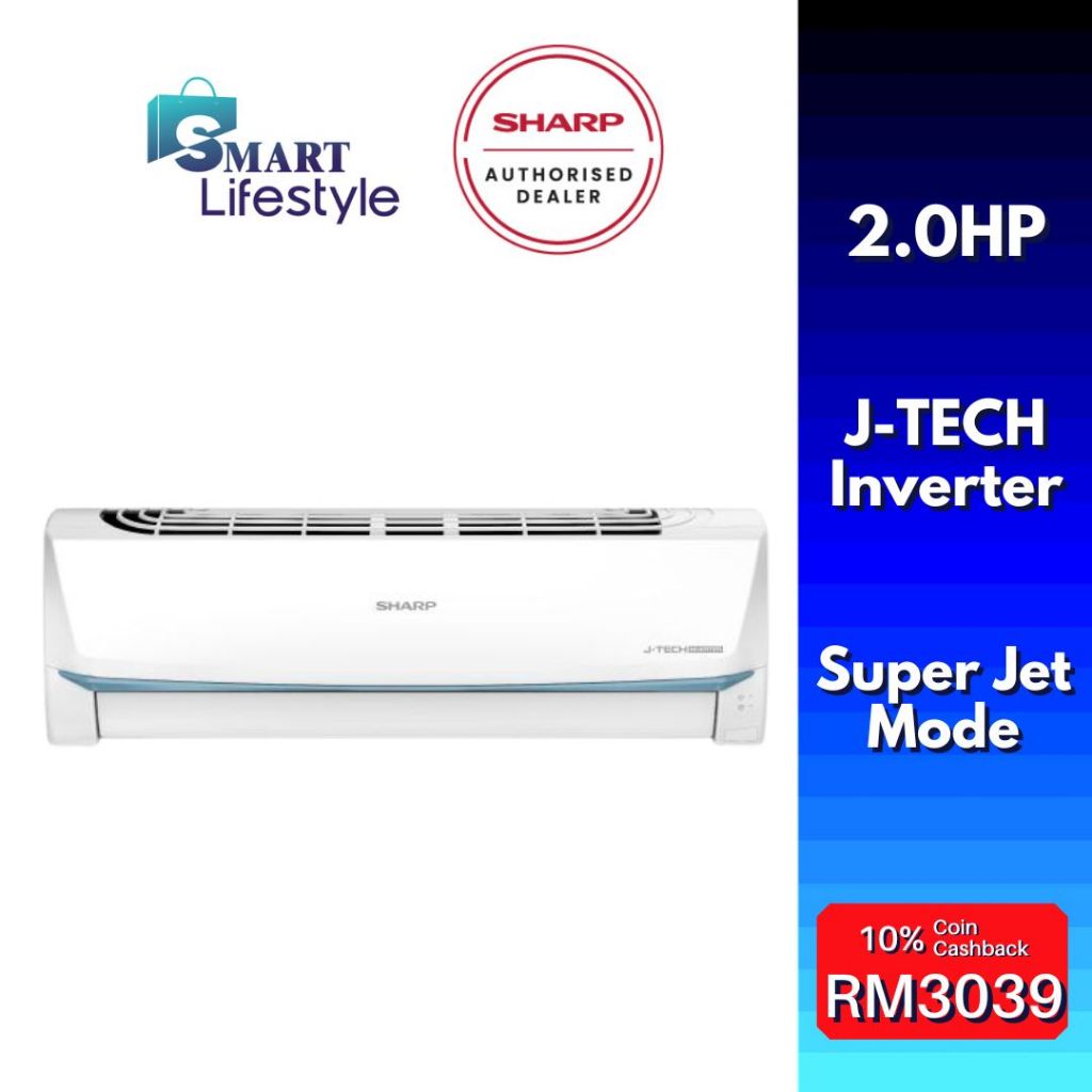 Sharp 2.0HP J- Tech Inverter Air Conditioner with Super Jet Mode AH ...