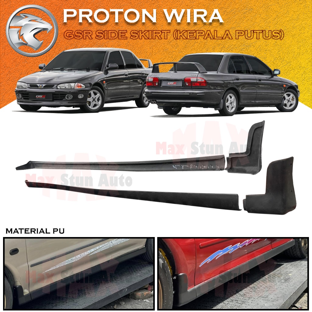 PROTON WIRA SEDAN SALOON WIRA AEROBACK LANCER GSR STYLE SIDE SKIR ...