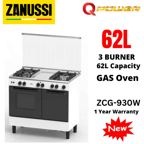 Zanussi ZCG930W 3 Burner Freestanding Gas Cooker (White Colour ...