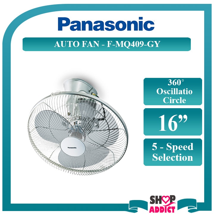 Panasonic Oscillation Fan 16" F-MQ409-GY Kipas with 360 Degree ...