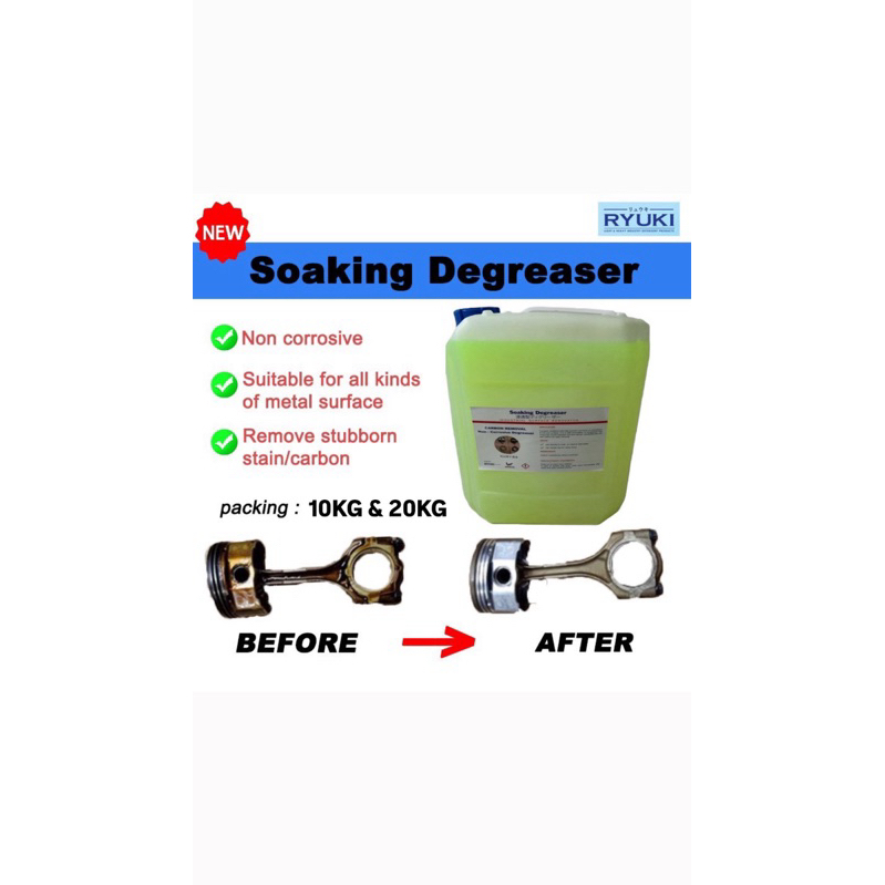 Ryuki Engine Degreaser Chemicals Alkaline Degreaser 10kg/20kg | Shopee ...