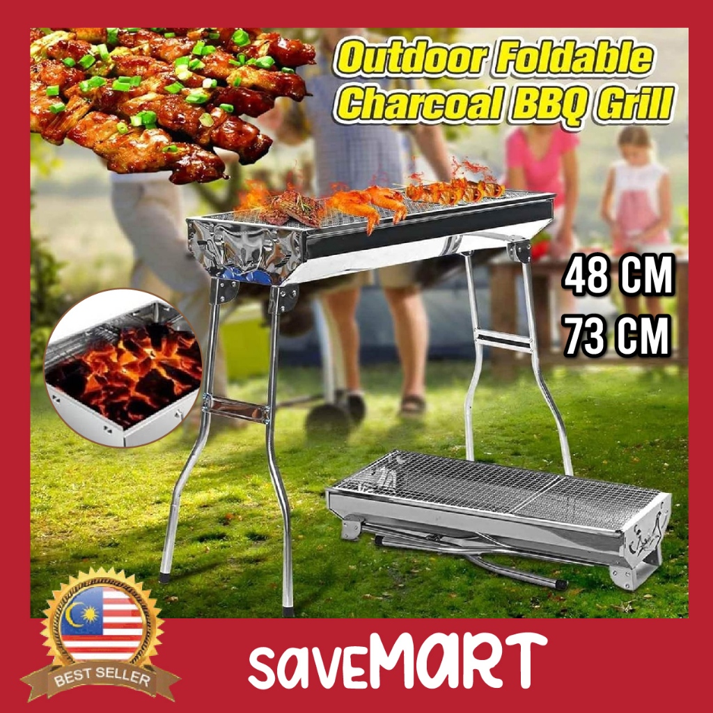 Stainless Steel Foldable Barbecue Grill Portable BBQ Charcoal Grill ...