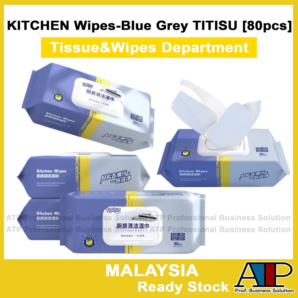 Tisu Dapur 🧻 [80pcs] Tisu Basah Dapur Kitchen Cleaning Wipes Strong ...