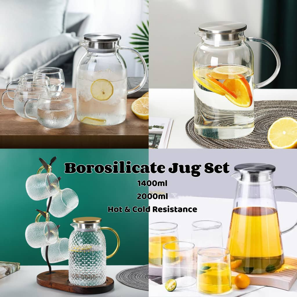 1.4/2L Jug Air/Jug Kaca/Jug Set/Glass Jug/Jug Air Panas Dan Sejuk Set ...