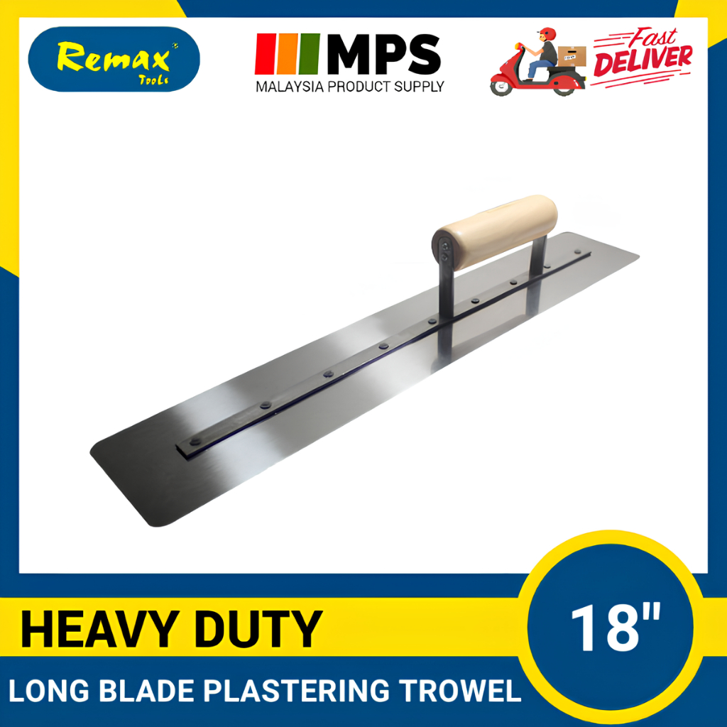 REMAX LONG BLADE PLASTERING TROWEL 18 INCH STEEL LONG TROWEL CEMENT ...