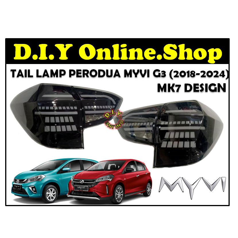 PERODUA MYVI 2018-2024 MK7 DESIGN TAIL LAMP WITH RUNNING SIGNAL LIGHT ...