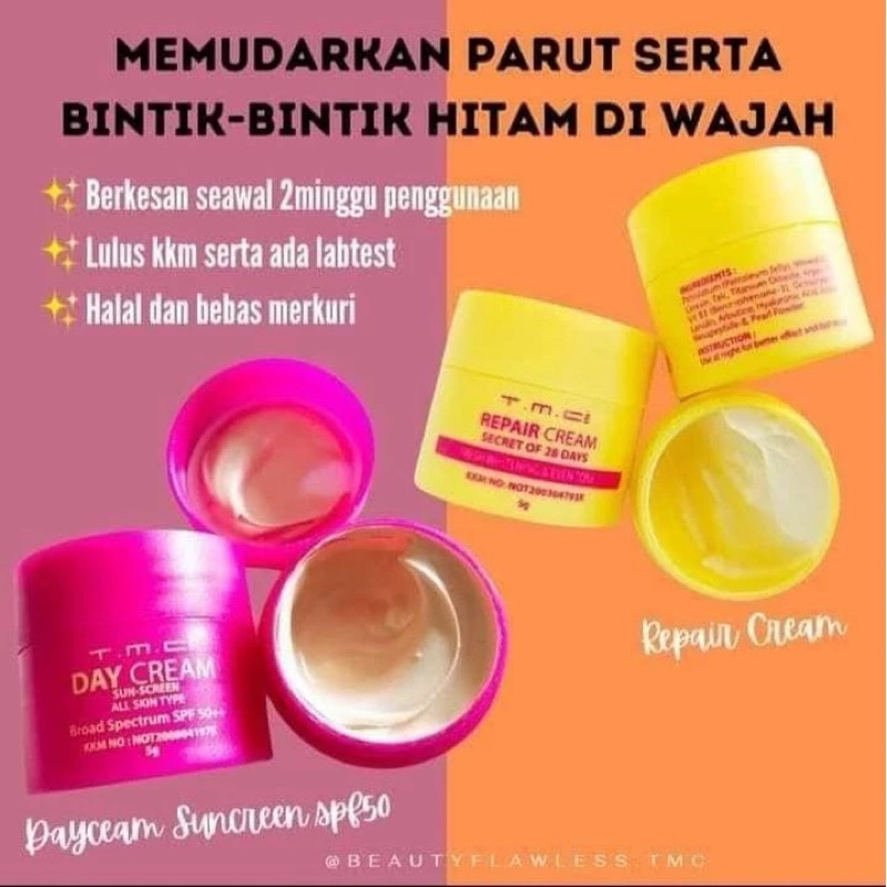 TMC SKINCARE DAYS CREAM & REPAIR CREAM 5GM SPF50 PA+++｜READY STOCK ...