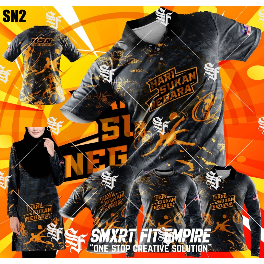 TSHIRT HARI SUKAN NEGARA FULL SUBLIMATION 180GSM MESH EYELET CODE SN2 ...