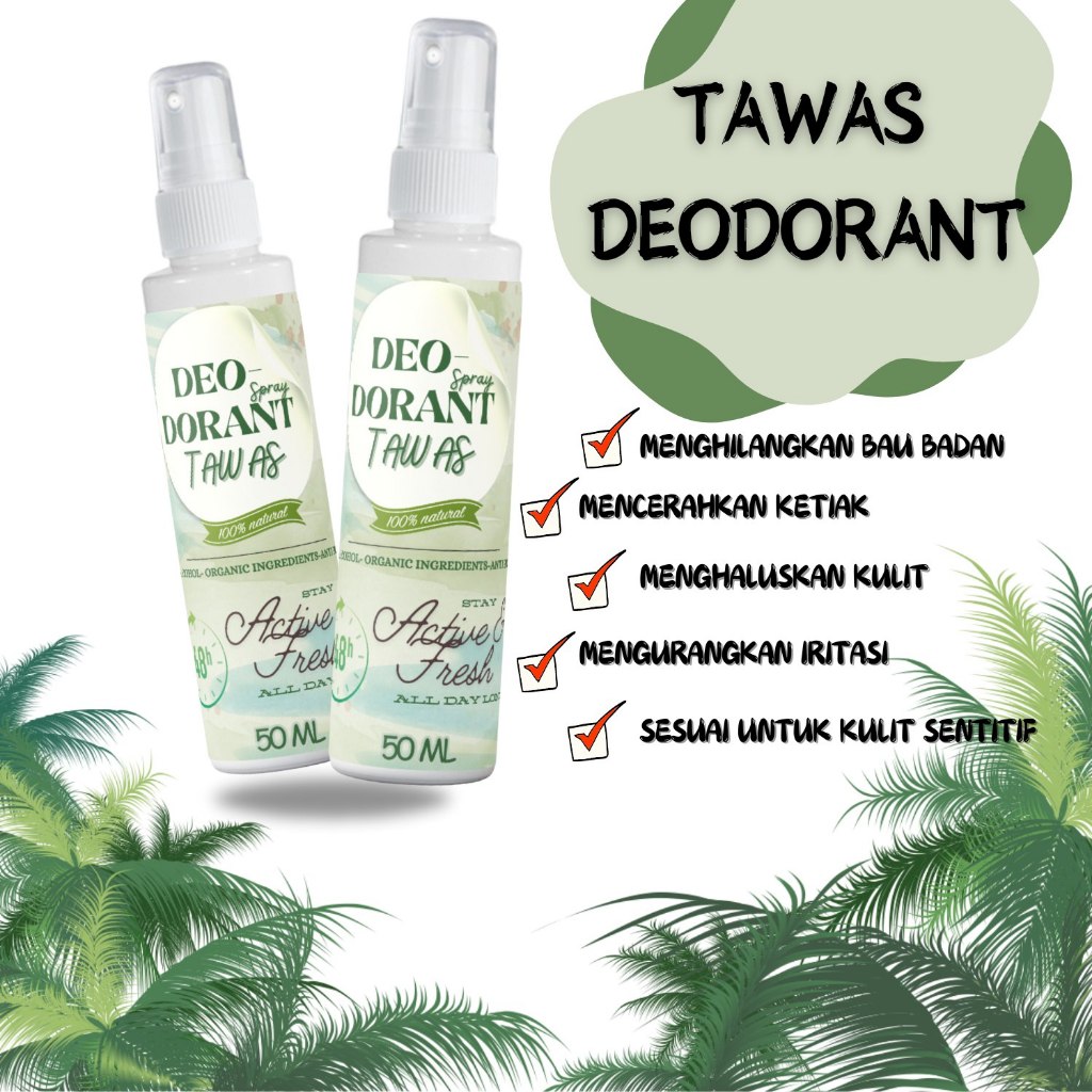 PROMO Tawas Deodorant Spray 100% organic Ubat Ketiak Natural 50ml ...