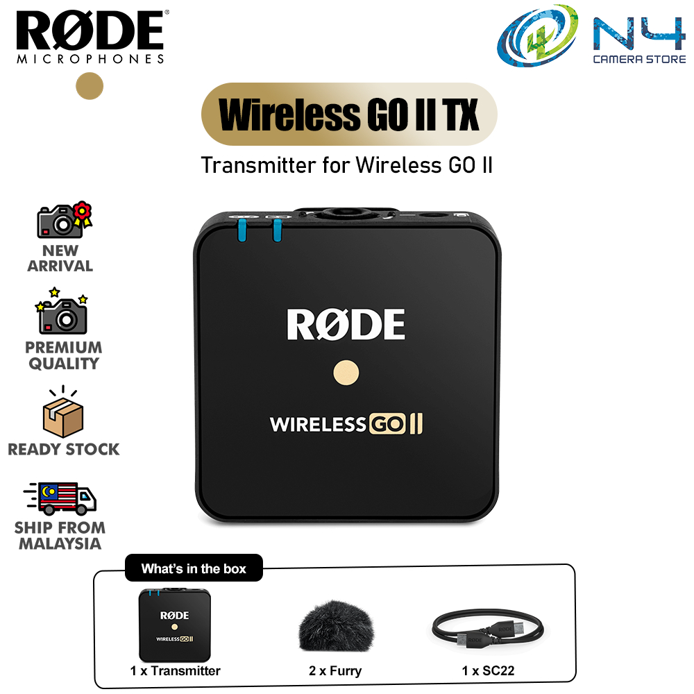RODE Wireless GO II TX Ultra-compact Wireless Transmitter (Transmitter ...