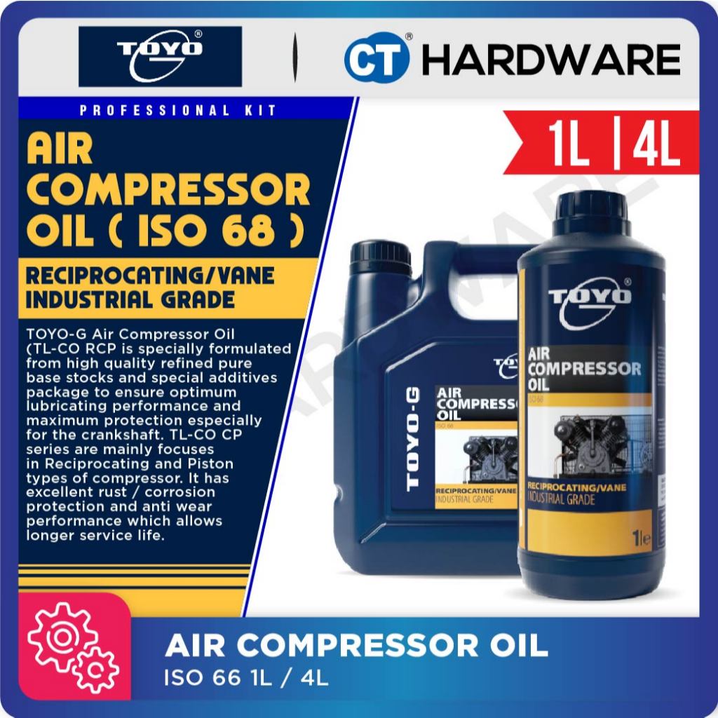 TOYO-G 8696L0913 / 8696L0914 Air Compressor Oil 1L / 4L ( ISO 68 ...