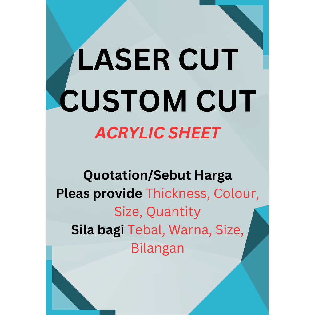 Custom Cut Laser Cut/ Acrylic Sheet/ Perspex/ Acrylic Board ...
