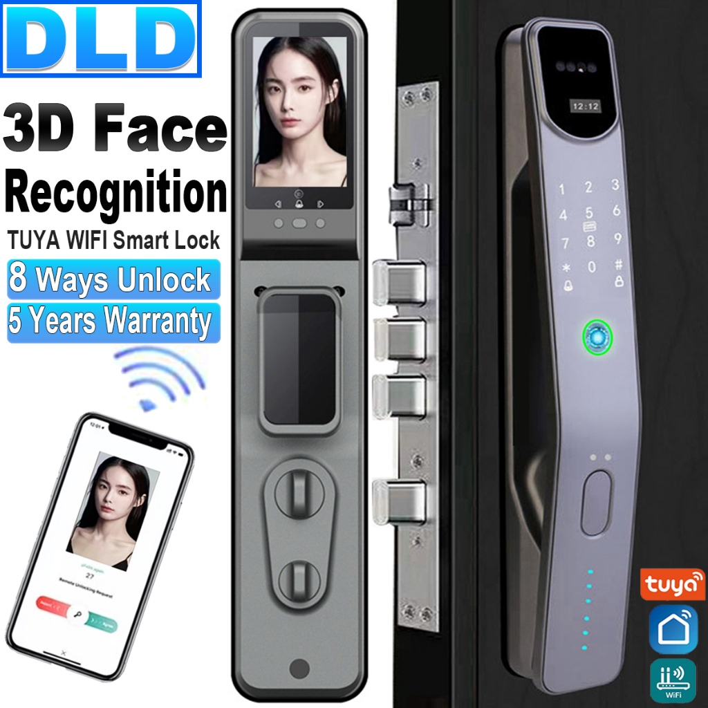 3D Face Unlock TUYA Smart Lock Fully Automatic WIFI Remote Smart Door Lock Face Recognition ...