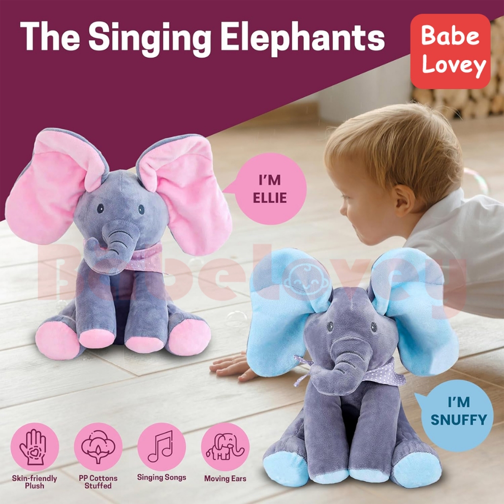 Music Elephant Toy, Singing Elephant Gajah menyanyi dengan telinga ...