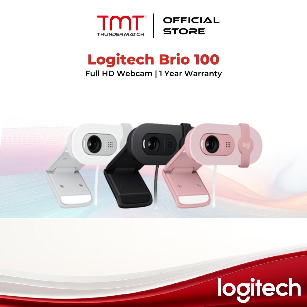 Logitech Brio 100 Full HD Webcam | Auto-Light Balance, Built-In Mic ...