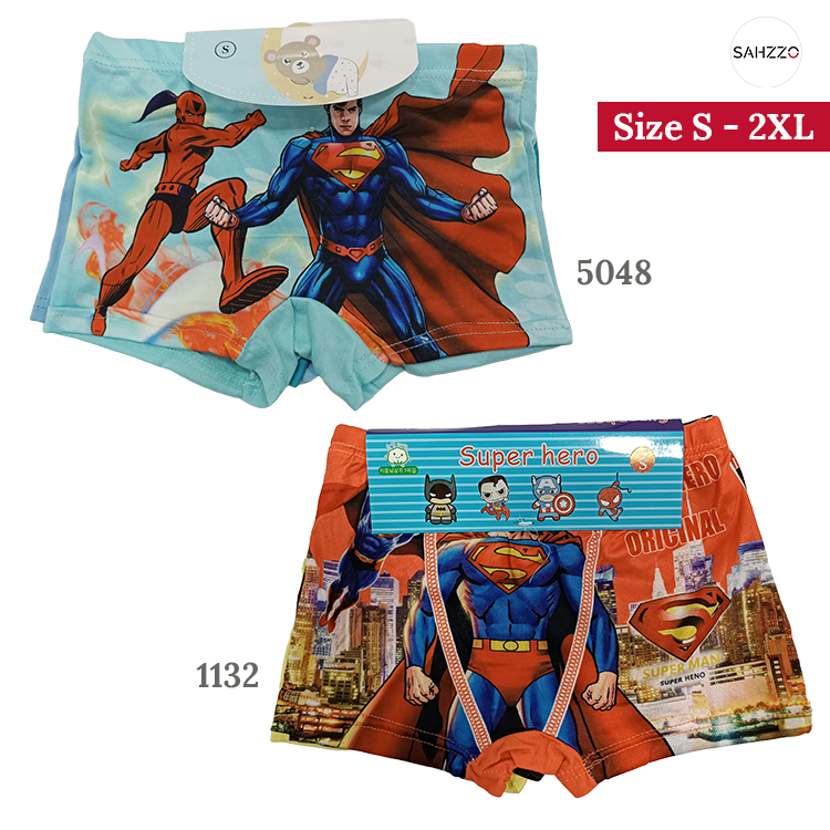 【3pcs/set】Underwear Boy Boxer Cartoon Superman 5048/1132 男痛四角内裤 Seluar ...
