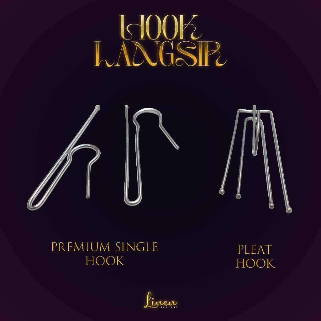HOOK curtain, pleat hook, single hook, hook besi berkualiti, high ...