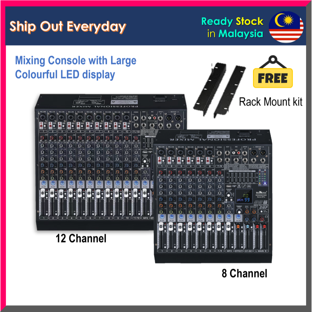 MALAYSIA STOCK BeeThomax Xenon 8 / 12Pro Audio Mixer. SUB interface, BT ...