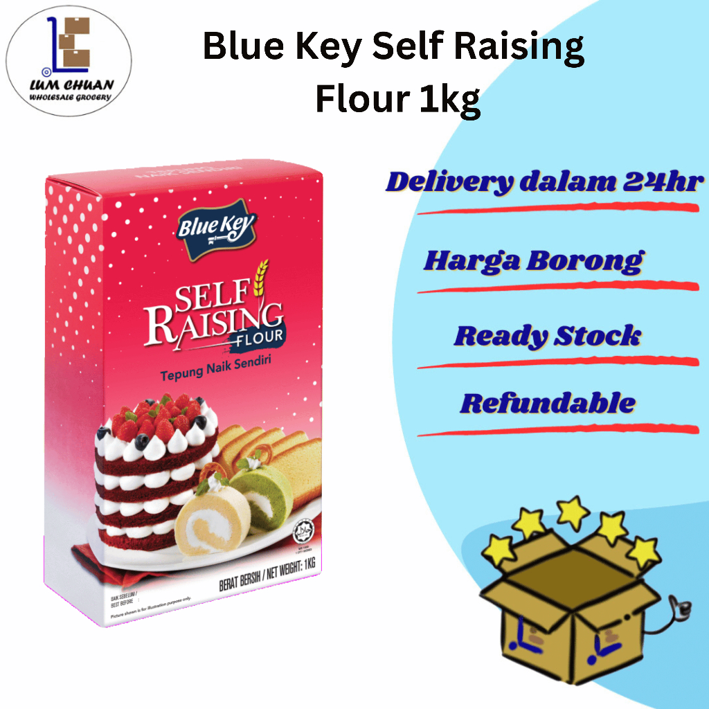 Blue Key Tepung Kek Naik Sendiri 1kg / Self Raising Flour 1kg bluekey ...