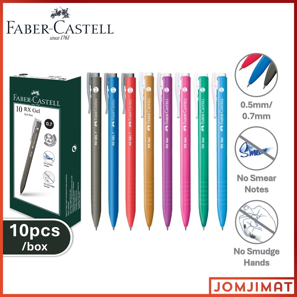 Faber Castell RX Gel Gel Pen 0.5mm / 0.7mm 10pcs/box | Shopee Malaysia