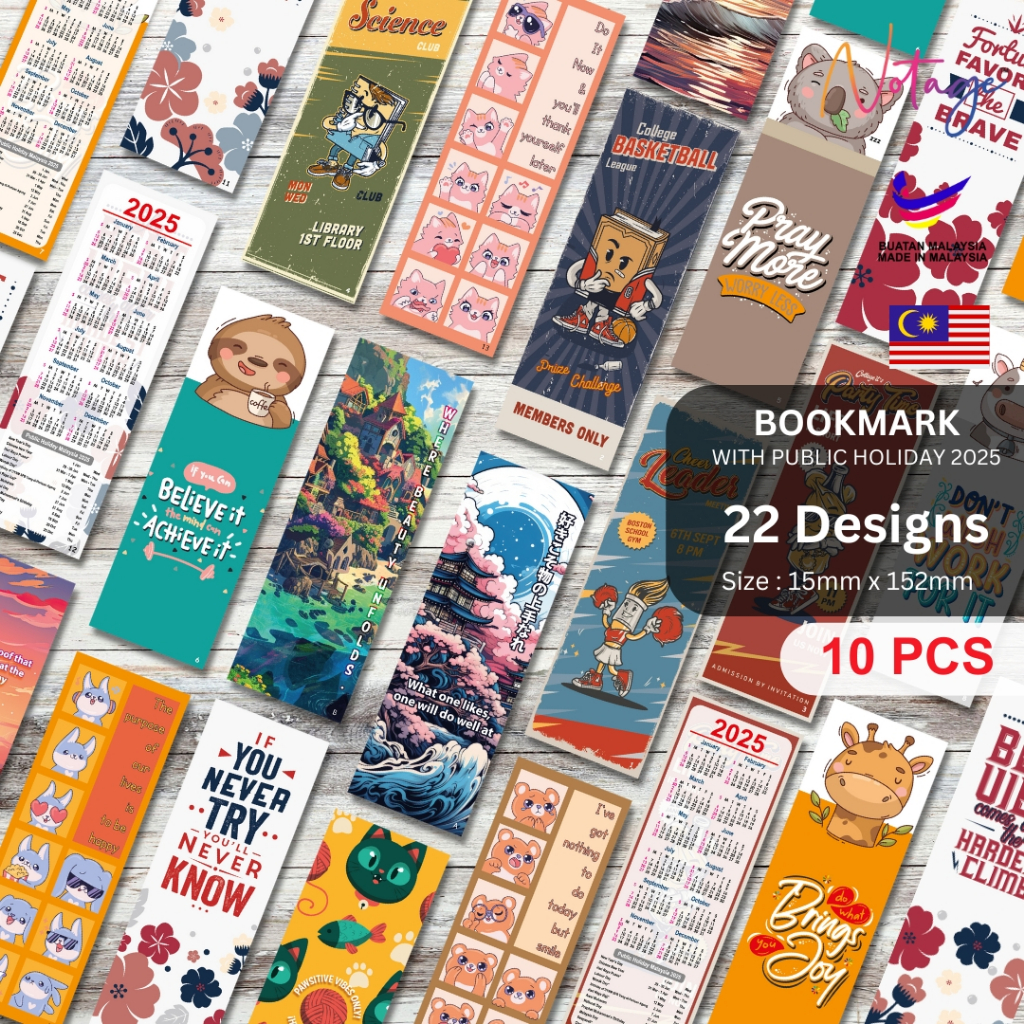 10PCS Bookmark Calendar 2025 Small Gift Doorgift Kalendar Murah Cute ...