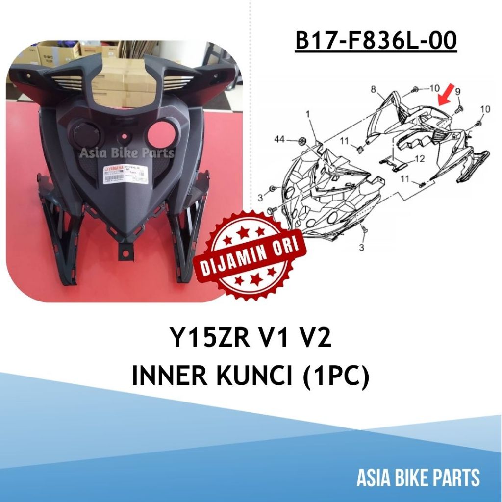 Yamaha Original Y15ZR Y15 V1 V2 Inner Panel / Inner Kunci - B17-F836L ...