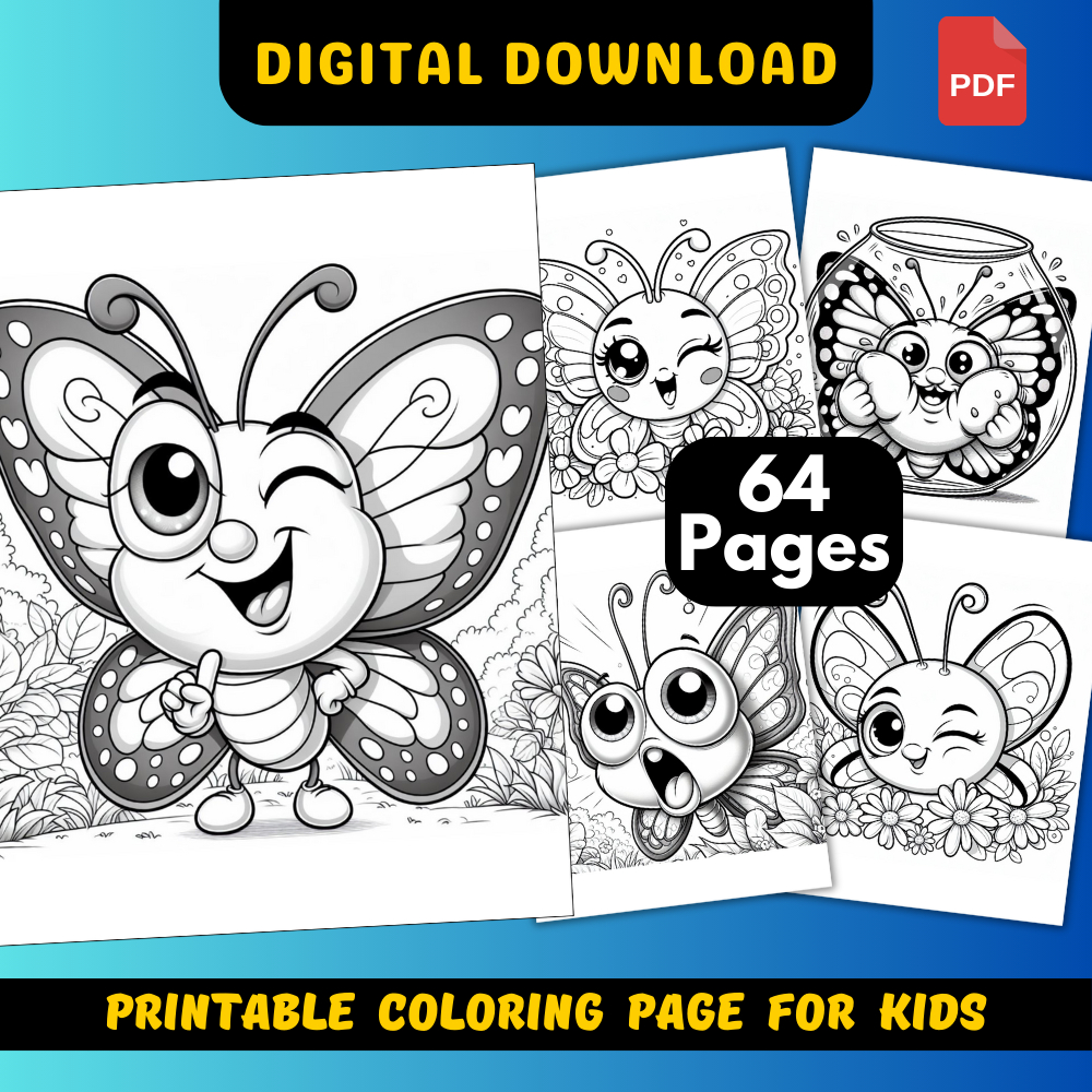 A159 SPRING BUTTERFLY PRINTABLE COLORING PAGE | Shopee Malaysia
